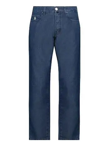 MOORER Cotton Silk Straight-leg Jeans - Blue