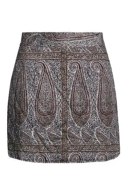 Antik Batik Paisley-print Quilted Cotton Mini Skirt - Grey