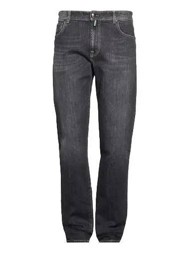 LUIGI BORRELLI NAPOLI Charcoal Cotton Blend Tapered Jeans - Grey