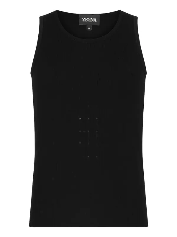 Zegna Sleeveless Crewneck Top - Black