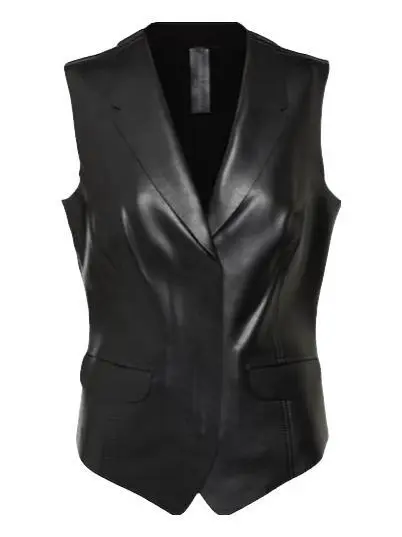 Norma Kamali Sleeveless Vest With Notched Lapels - Black