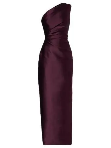 Solace London Kira One-shoulder Gathered Gown - Black