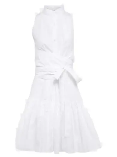 Alaïa Sleeveless Cotton Poplin Mini Dress - White