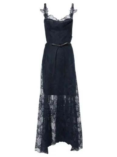 Oscar De La Renta Floral Lace Midi Dress - Black