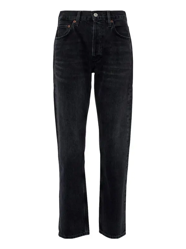 AGOLDE Mid-rise Straight-leg Denim Trousers - Black