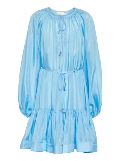 Zimmermann Halcyon Silk Minidress - Blue