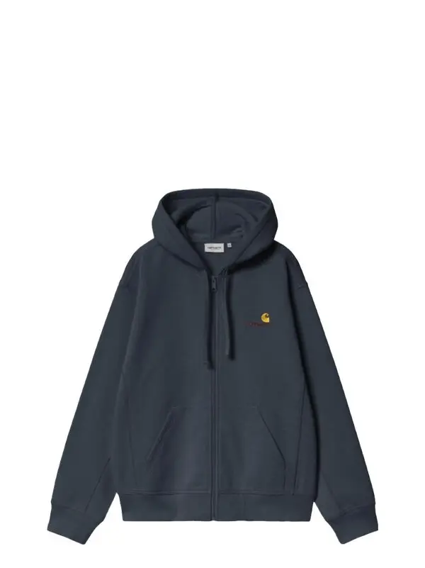 Carhartt Work In Progress American Script Zip-up Hoodie - Deep Night