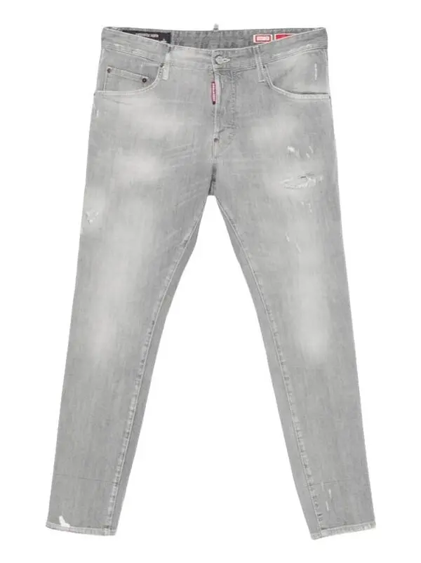 Dsquared2 Skater Distressed Logo-tag Denim Jeans - Grey