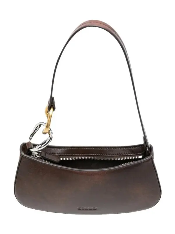 Staud Ollie Interlocking-link Leather Shoulder Bag - Black