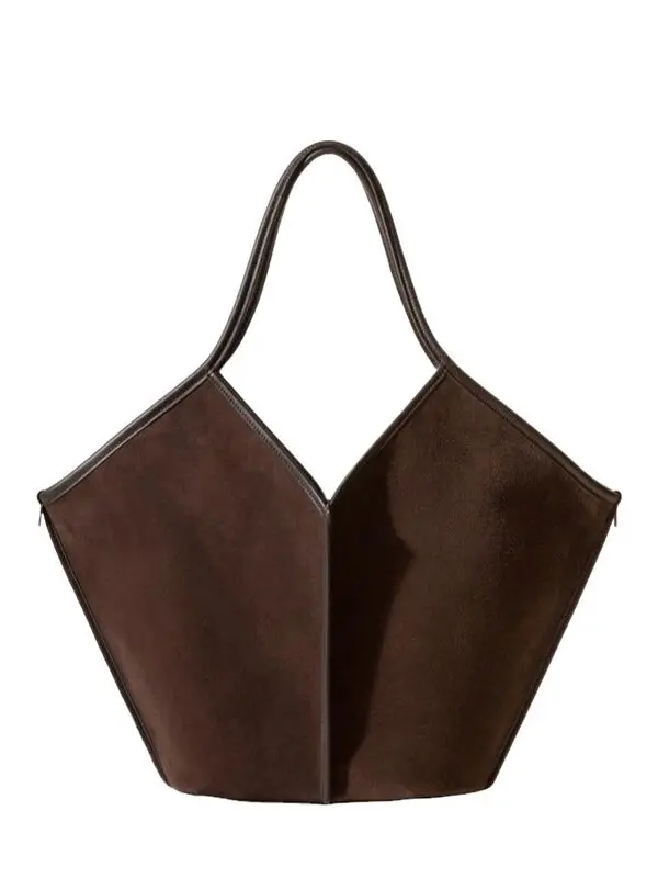 Hereu V-shaped Top Handle Handbag - Black