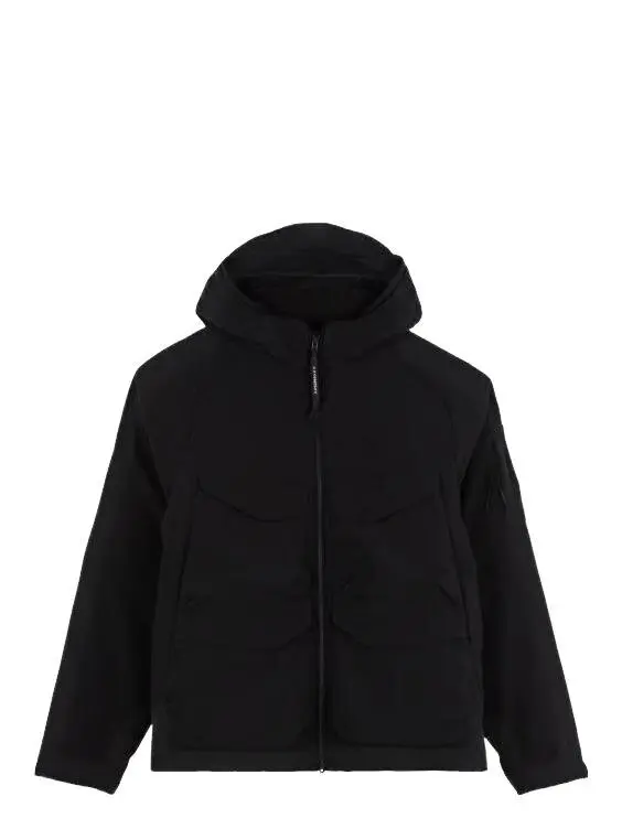 C.P. COMPANY Zip-up Hooded Jacket - Black