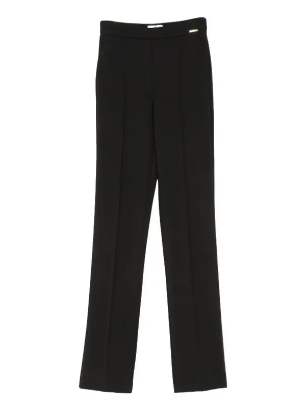 Elisabetta Franchi Tailored Trousers With Pressed Crease - Black