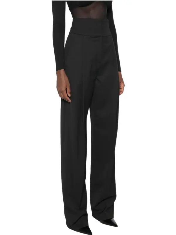 Elisabetta Franchi High-waisted Wide-leg Trousers - Black