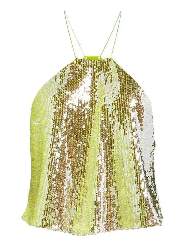 Dorothee Schumacher Sequined Halter Neck Cropped Top - Green