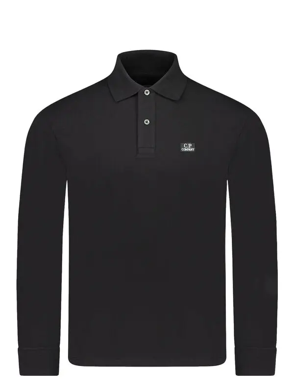 C.P. COMPANY Logo-embroidered Polo Shirt - Black