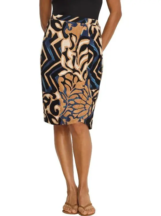 NIC+ZOE Deco Blooms Knit Skirt - Blue Multi