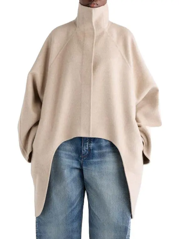 Alaïa Asymmetric Double Face Cashmere Coat - Beige