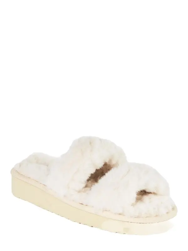 Minnetonka Teddy Faux Fur Two-band Slipper - Cream