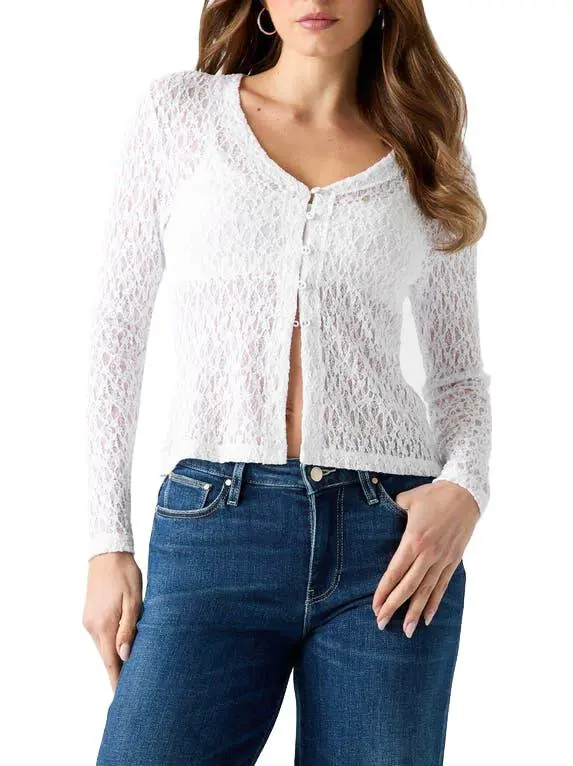 Guess Matilde Lace Cardigan Top - G011-open