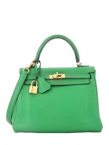 Hermès Kelly Handbag Swift With Gold Hardware 25 - Green