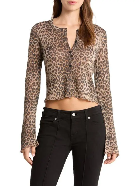 RE/DONE Isabelle Cardigan With Animal Print - Leopard