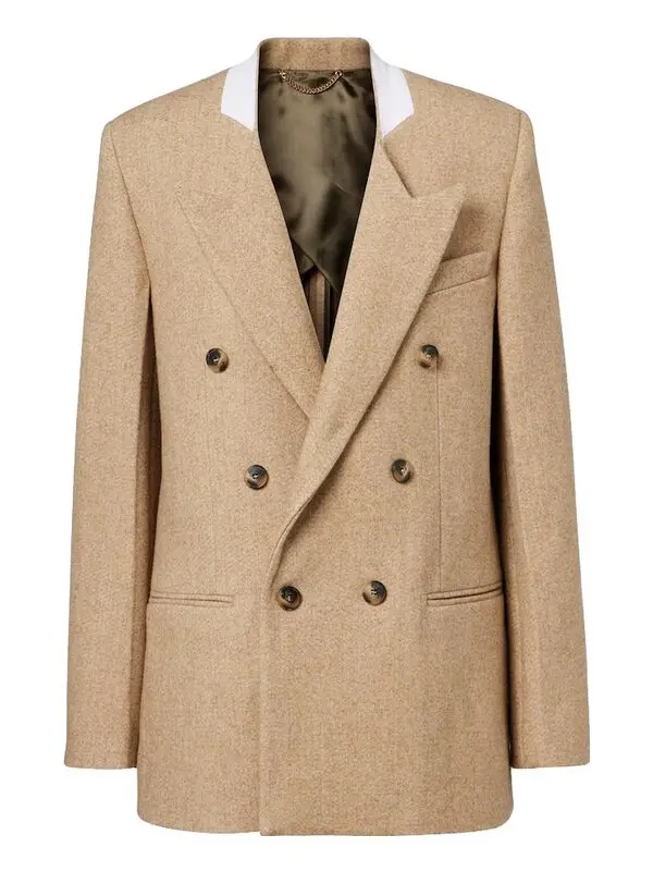 Victoria Beckham Double-breasted Wool-blend Blazer - Beige