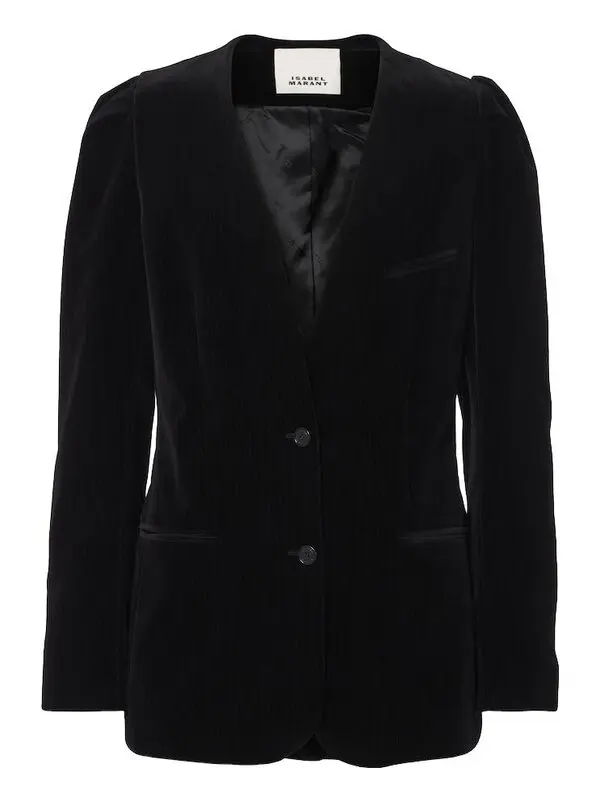 Isabel Marant Étoile Fereole Cotton Velvet Blazer - Black