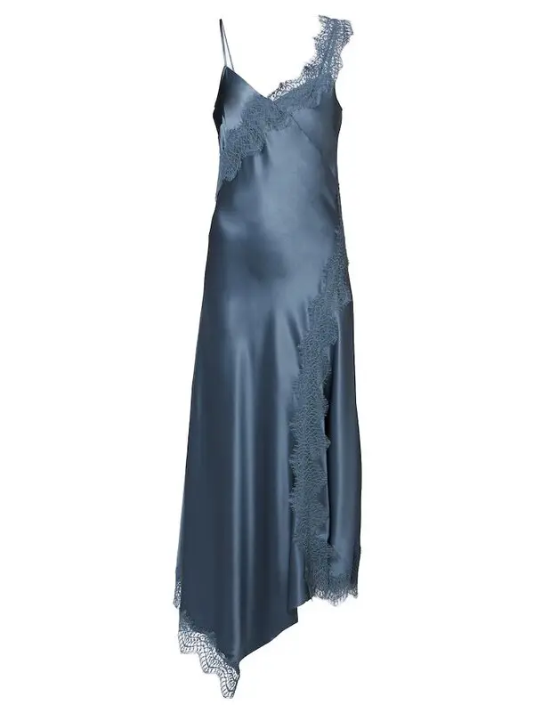 Veronica Beard Vernon Lace-trimmed Midi Dress - Blue