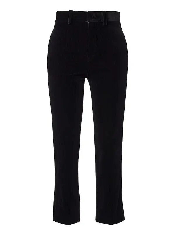 Isabel Marant Étoile Roaya Cotton Velvet Straight Pants - Black