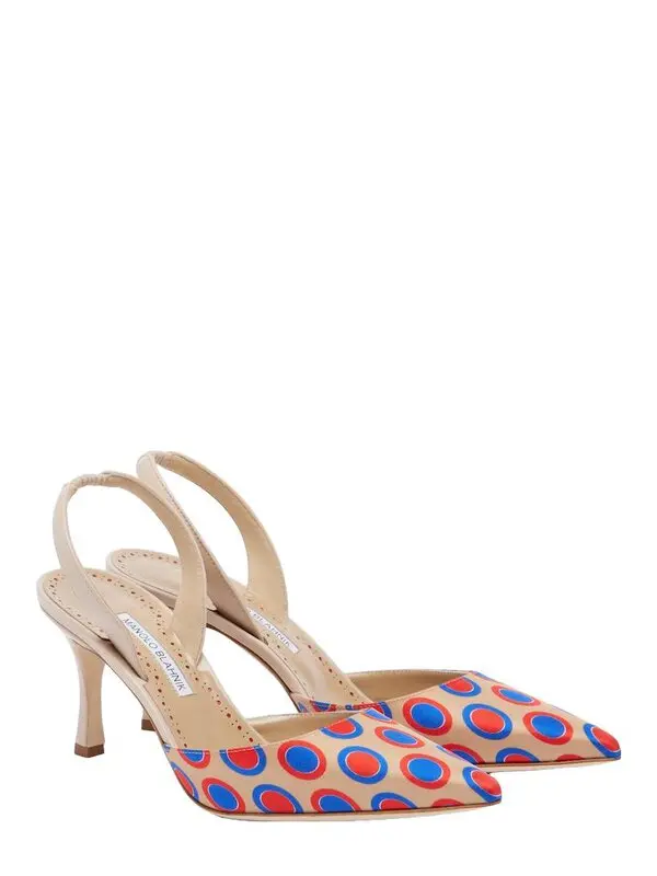 Manolo Blahnik Carolyne Polka-dot Slingback Pumps - Multicoloured