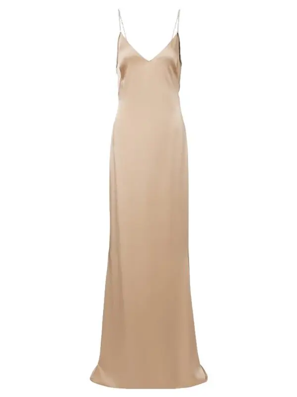 TOM FORD Embellished Satin Gown - Beige