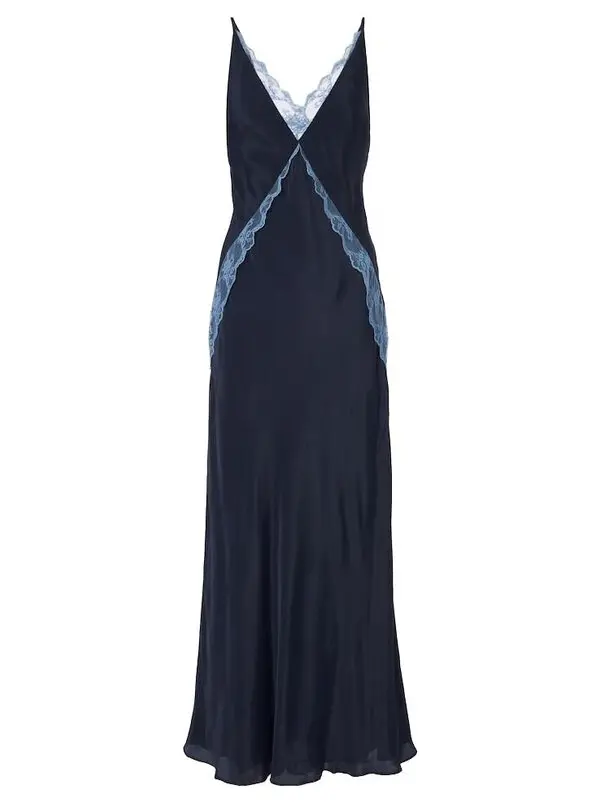 SIR. Elsie Lace-trimmed Gown - Blue