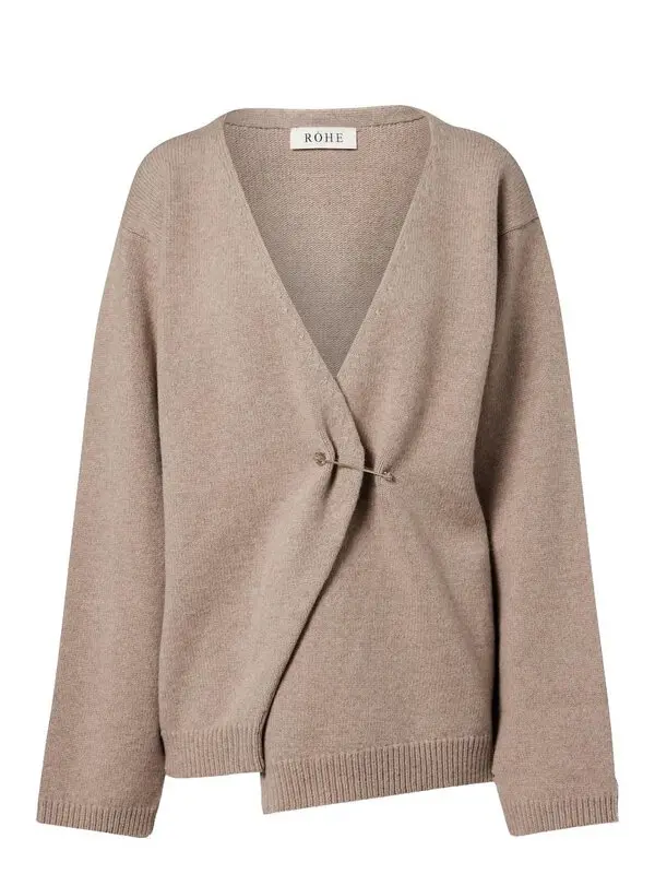 RÓHE Wool And Cashmere Wrap Cardigan - Beige