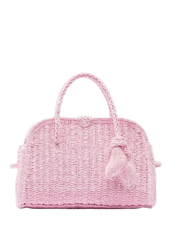Jacquemus Turismo Raffia-effect Bowling Bag - Pink