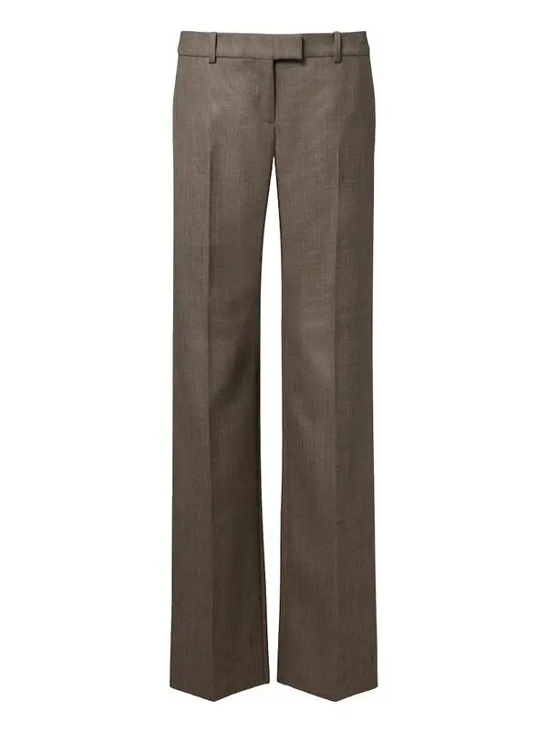 Alexander McQueen Straight Leg Wool Trousers - Grey