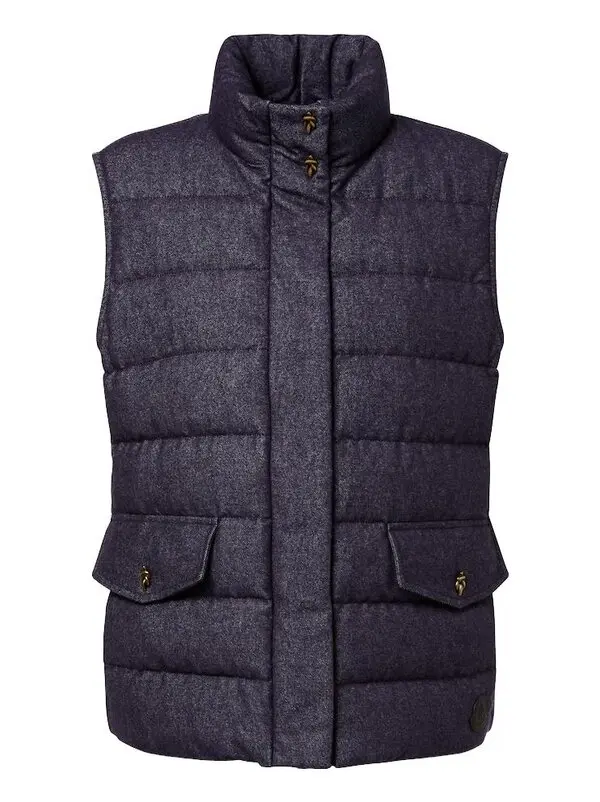 Moncler Bessez Denim Down Vest - Blue