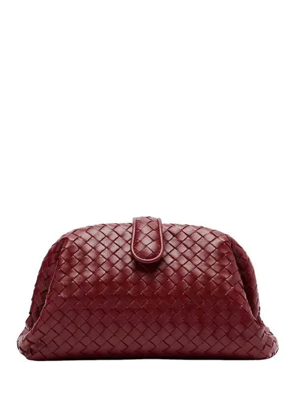 Bottega Veneta Small Leather Clutch - Burgundy