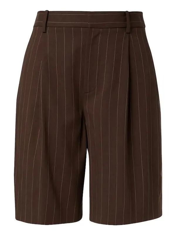 Ralph Lauren Striped Wool Shorts - Brown