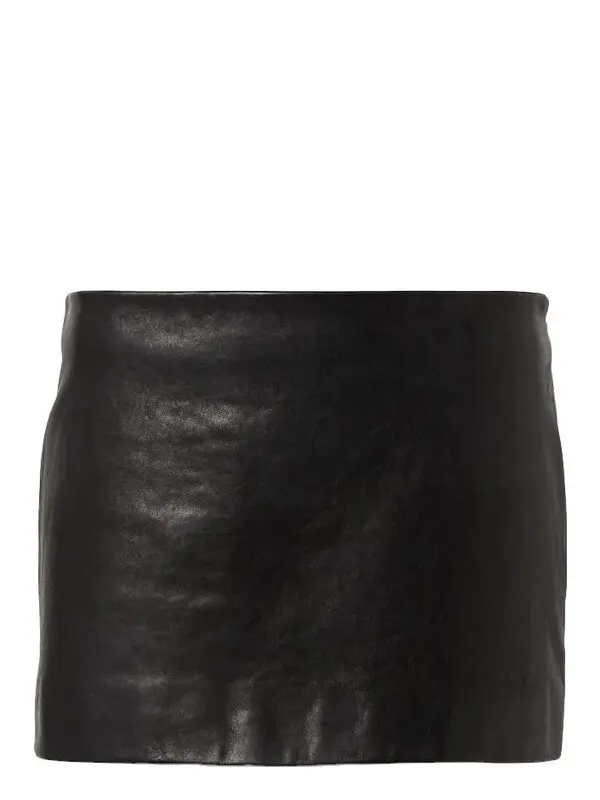 Khaite Jett Leather Miniskirt - Black
