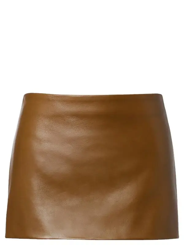 Khaite Jett Leather Miniskirt - Brown