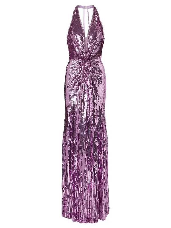 Jenny Packham Lisette Embellished Gown - Purple
