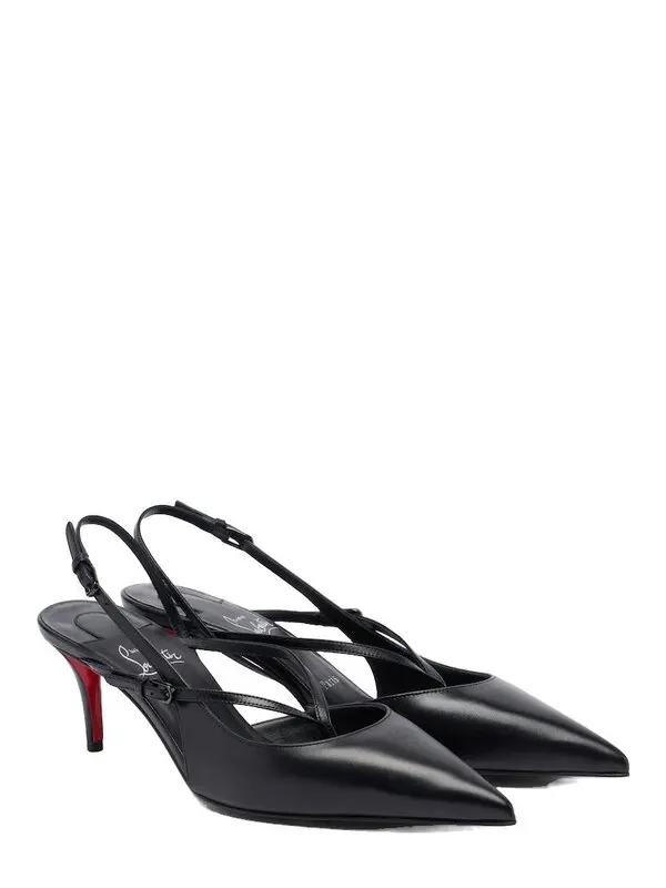 CHRISTIAN LOUBOUTIN Miss Z Leather Slingback Pumps - Black