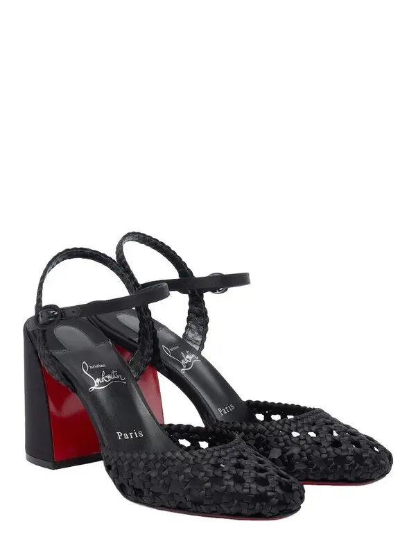 CHRISTIAN LOUBOUTIN Jane Crêpe Satin Pumps With Buckle-fastening Ankle Strap - Black
