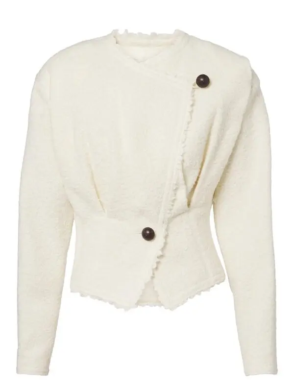 Isabel Marant Étoile Suna Wool And Alpaca-blend Bouclé Jacket - White