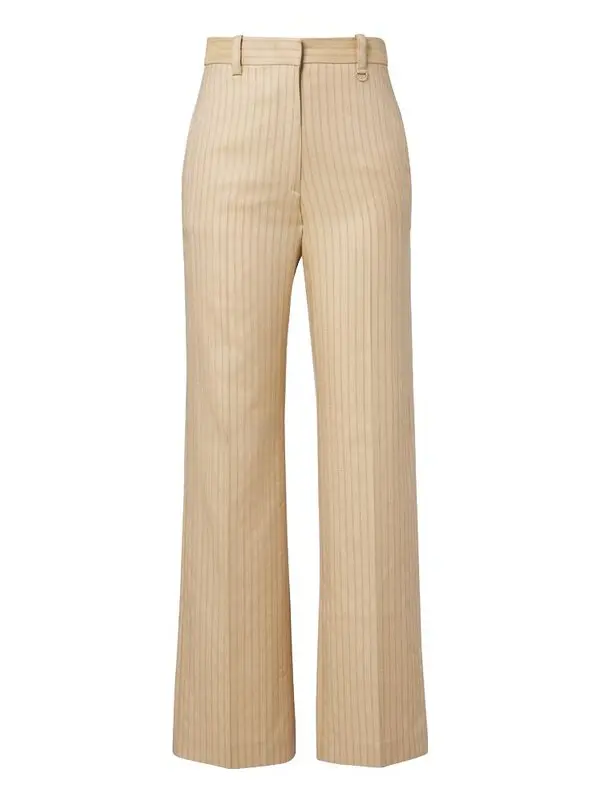 Isabel Marant Étoile Noanda Wool-blend Pinstriped Straight-leg Pants - Beige