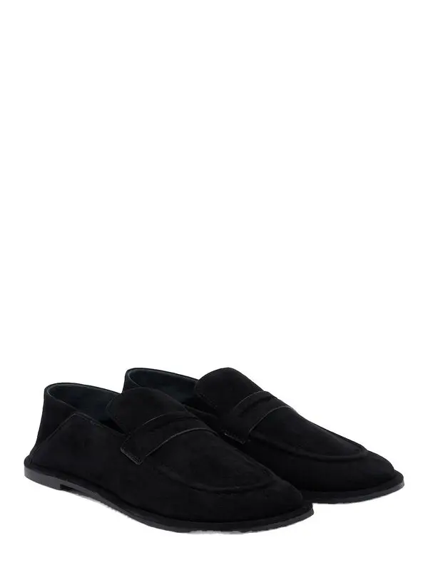 A.emery Clarence Suede Penny Loafers - Black