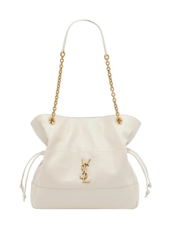 Saint Laurent Jamie Small Leather Tote Bag - White