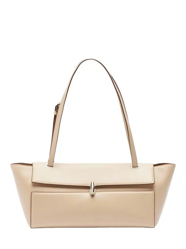Savette Symmetry Trapeze Leather Shoulder Bag - Beige