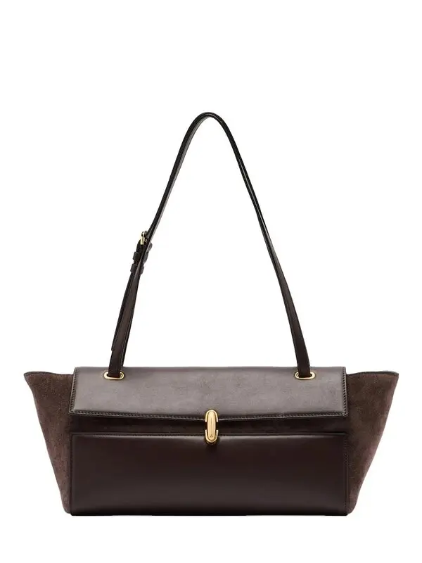 Savette Symmetry Trapeze Leather Shoulder Bag - Brown