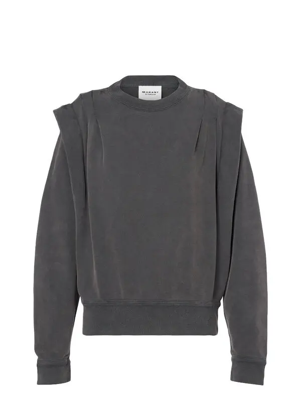 MARANT ETOILE Cotton Jersey Sweatshirt With Gathered Shoulders - Grey